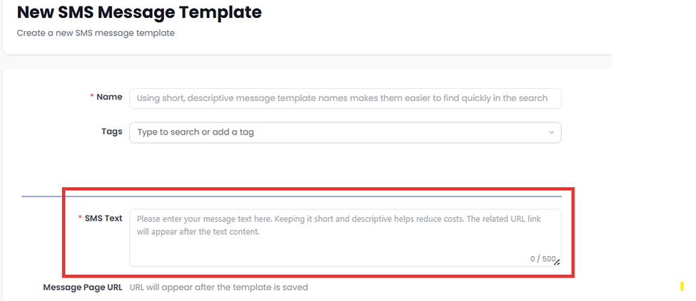 How to create a new SMS Message Template? | Fogo